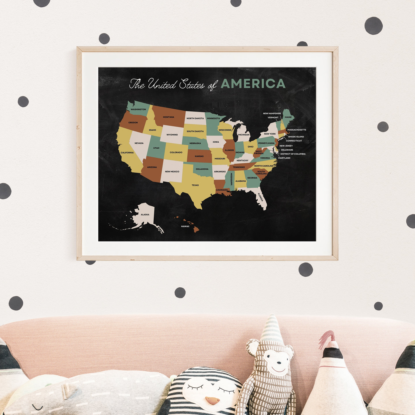 United States Map, US Poster, Map of USA for Kids, Classroom Printable ...