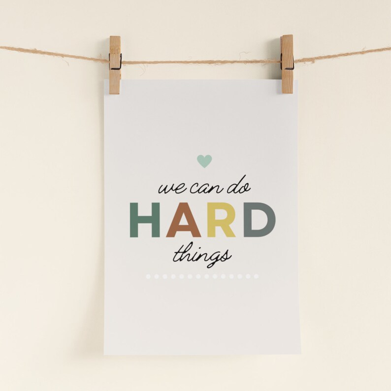 Homeschool Poster Educational Printable We Can Do Hard - Etsy