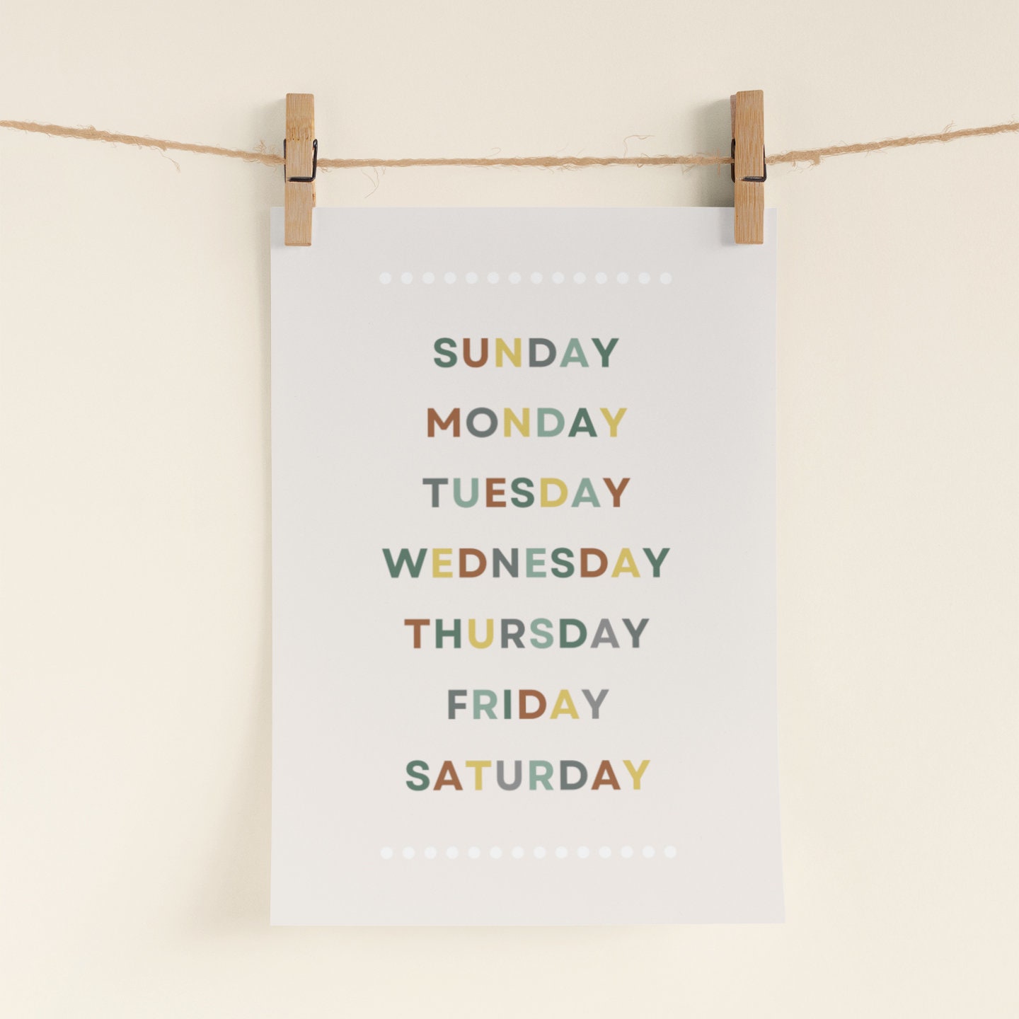 Days of the Week Poster, Classroom Decor, Days of the Week Printable ...
