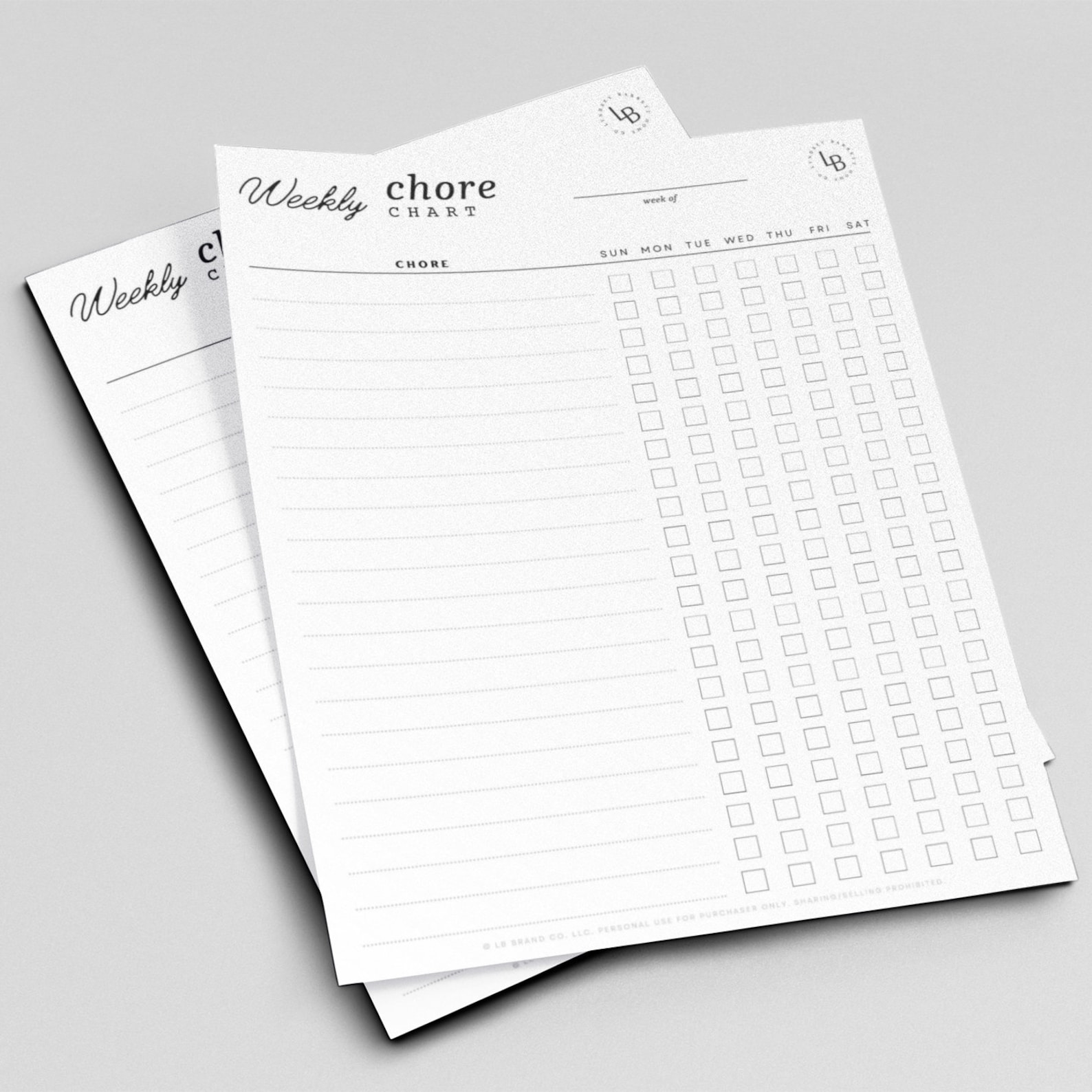 Weekly Chores, Daily Job Chart Printable, To-do List, Cleaning Planner ...