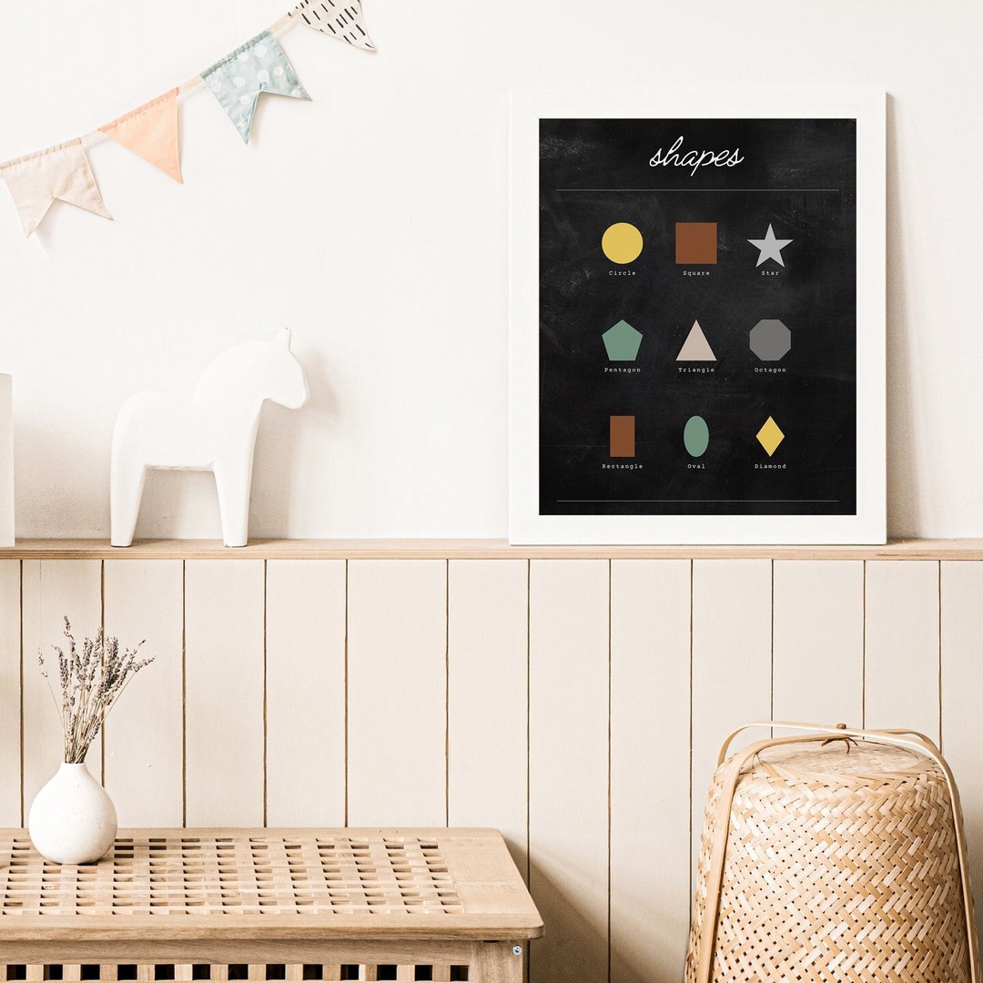 Shapes Poster, Homeschool 1 Year Old Toddler, Nursery Printable ...