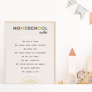 Homeschool Rules Poster, Home Education Decor, Learning Wall Art ...