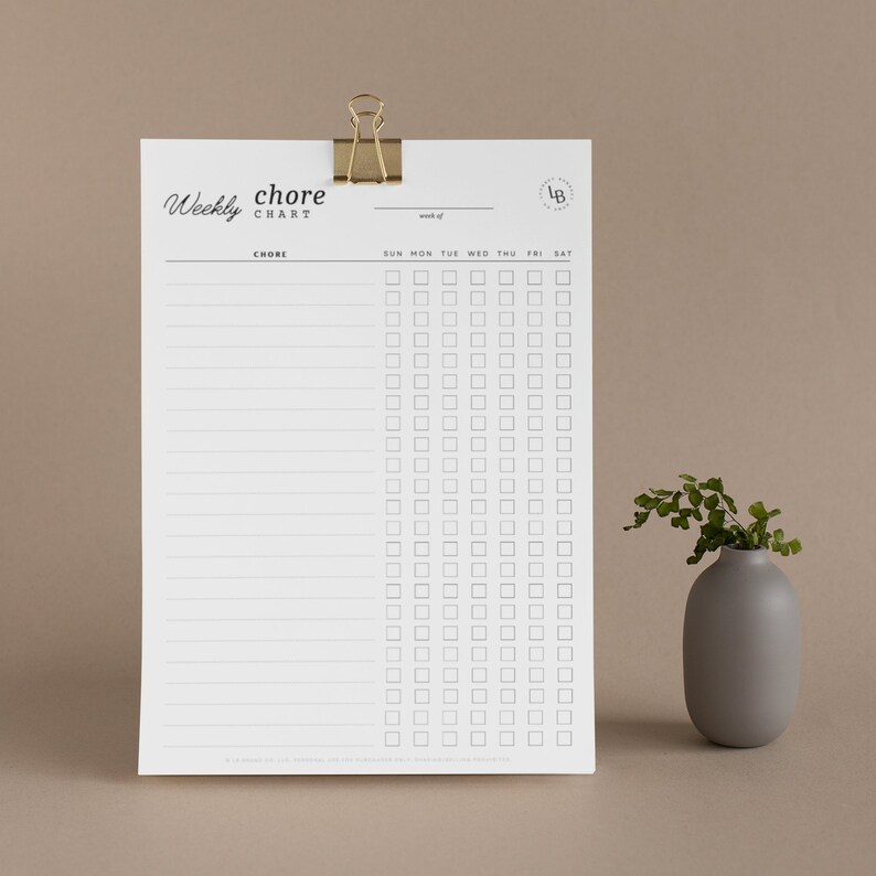 Weekly Chores, Daily Job Chart Printable, To-do List, Cleaning Planner ...