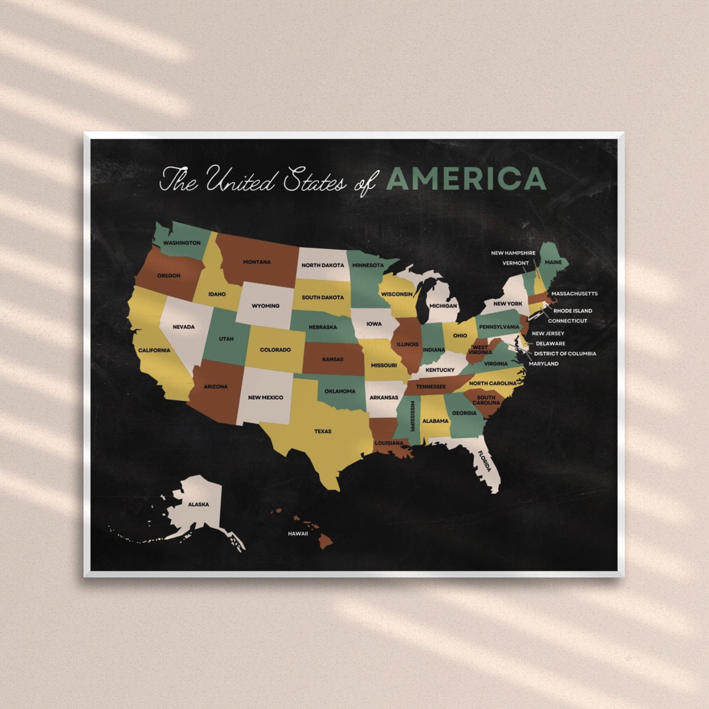 United States Map, US Poster, Map of USA for Kids, Classroom Printable ...