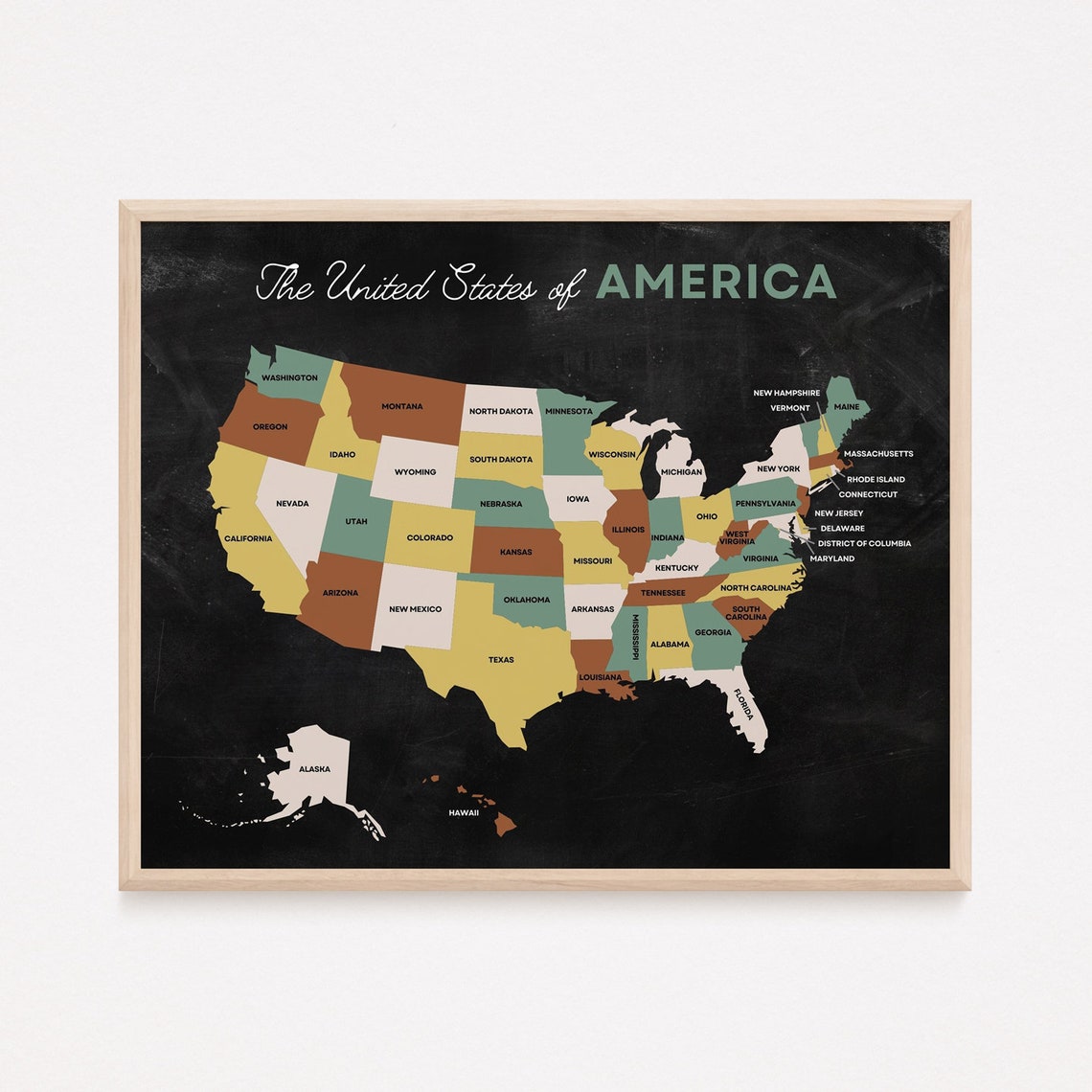 United States Map, US Poster, Map of USA for Kids, Classroom Printable ...