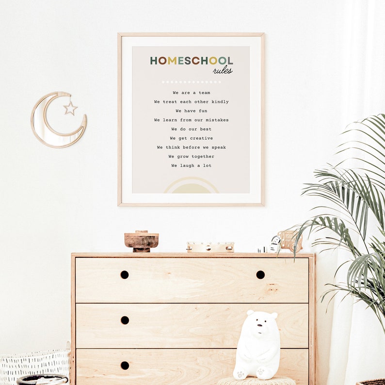 Homeschool Rules Poster, Home Education Decor, Learning Wall Art ...