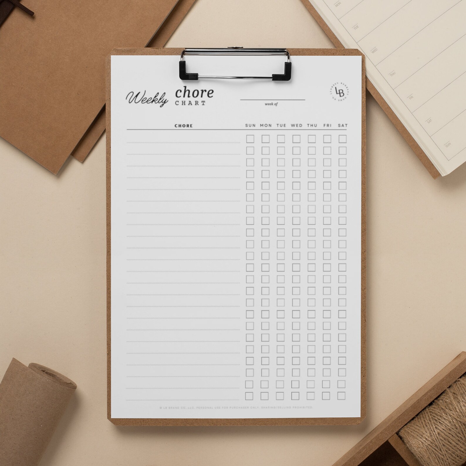 Weekly Chores, Daily Job Chart Printable, To-do List, Cleaning Planner ...