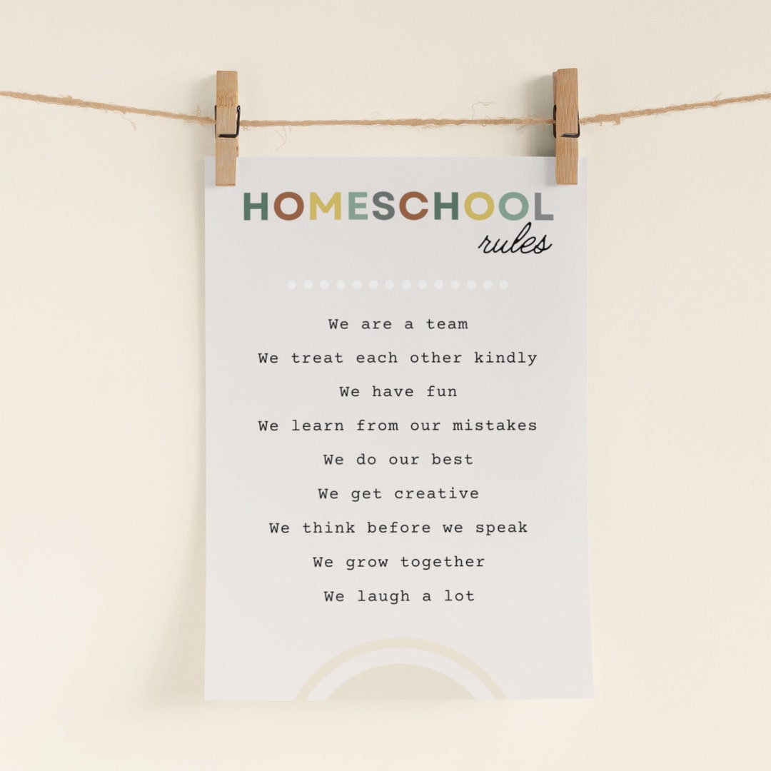 Homeschool Rules Poster, Home Education Decor, Learning Wall Art ...