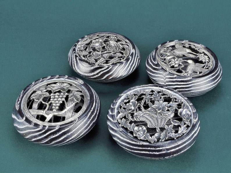 Burned and Limed Ash Potpourri Bowls With Pewter Lids - Etsy