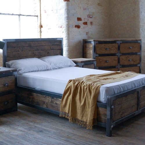 Scaffold Bed Using Recycled Reclaimed Industrial Steel and | Etsy