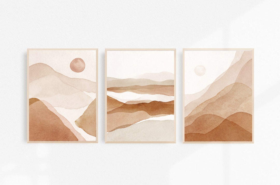 Boho Art Set of 3 Prints, Boho Wall Art, Abstract Gallery Wall Set ...