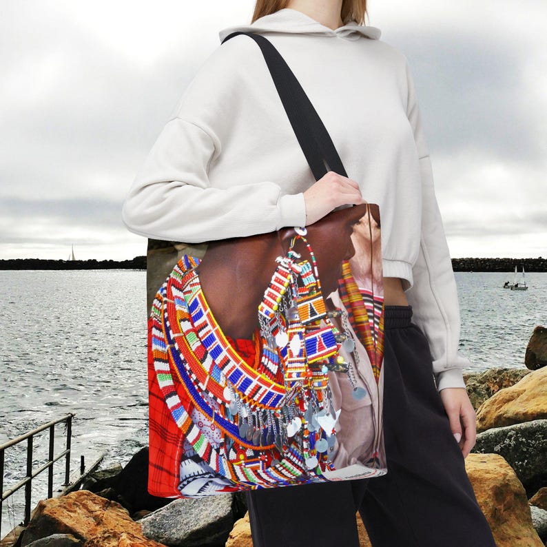 Maasai Tribal Tote Bag: Kenyan Photo Print Market Bag - Etsy