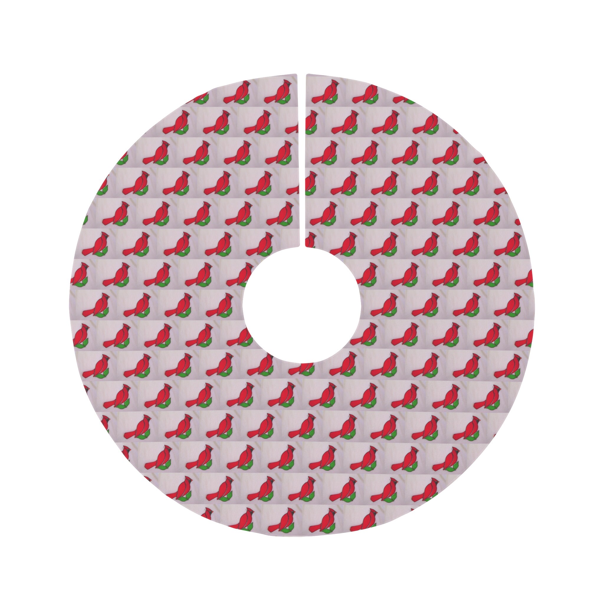 Red Cardinal Bird Round Tree Skirt, Christmas Tree Base, Photoshatts ...
