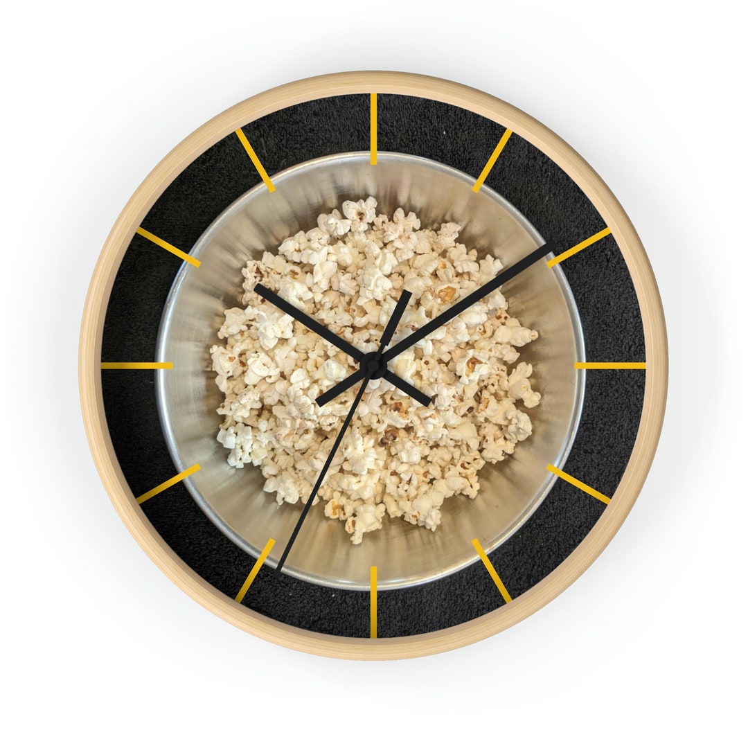 Popcorn Bowl Wall Clock, Photoshatts Original, Home Decor, Dorm ...