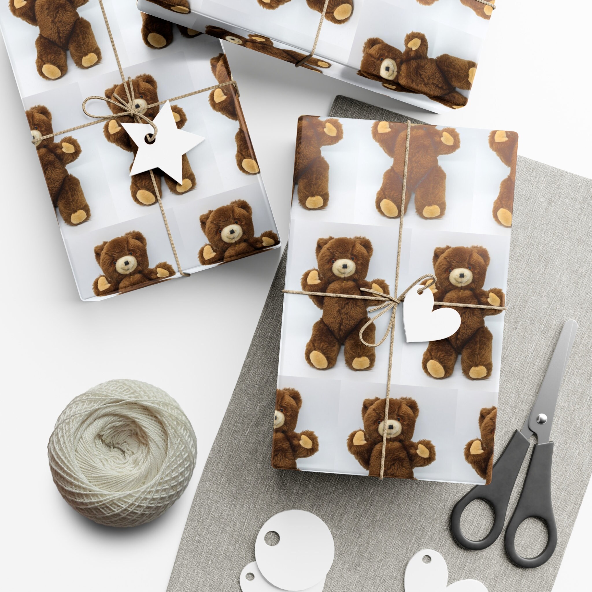 Baby Teddy Bear Gift Wrap Paper, OOAK Kids Gift Wrapping, Baby Shower ...