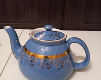 Hall Blue and Gold Teapot - Etsy