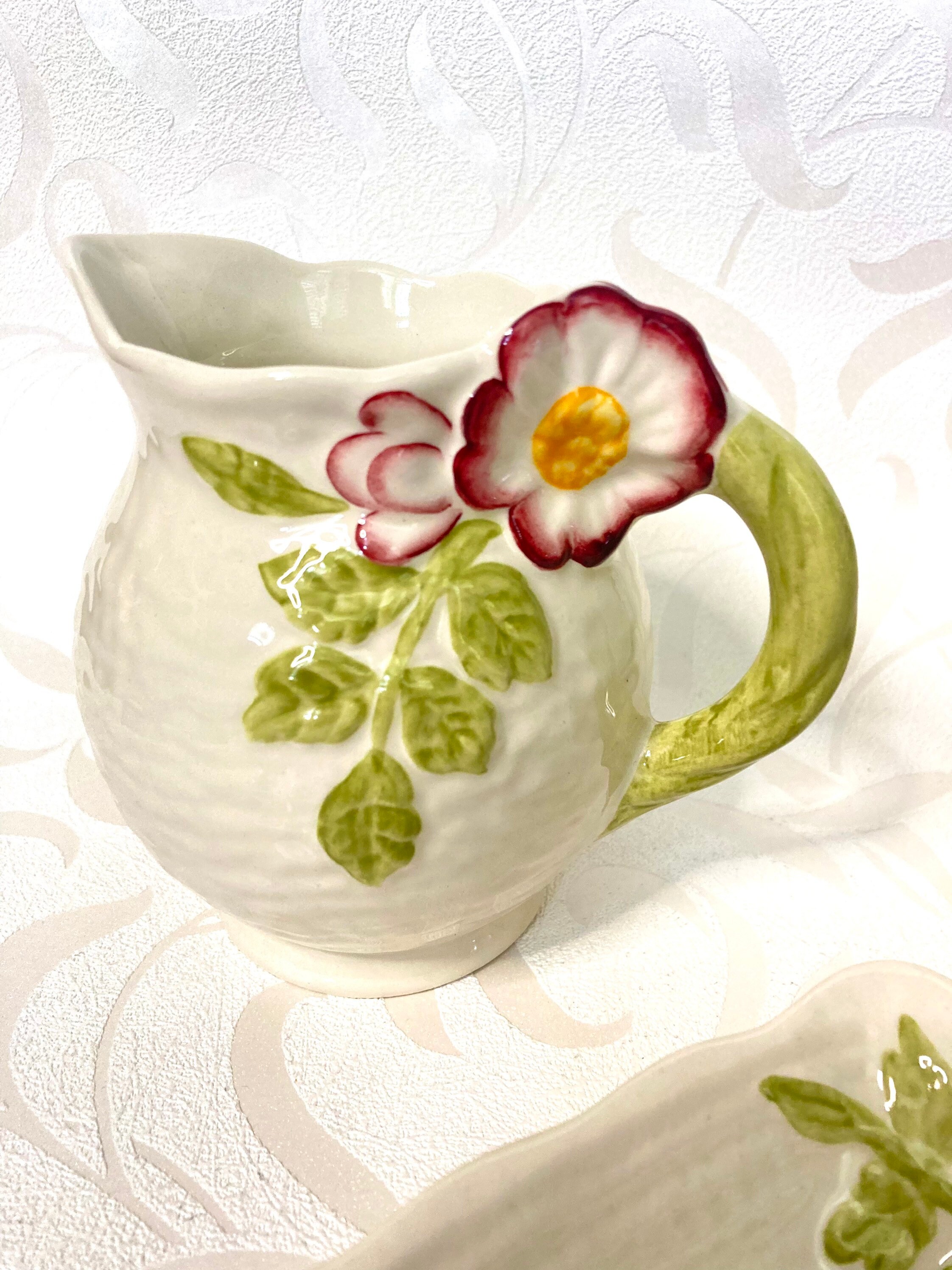 Shorter & Sons Pottery Jug Tray Preserve Set Flower Hand Painted. - Etsy