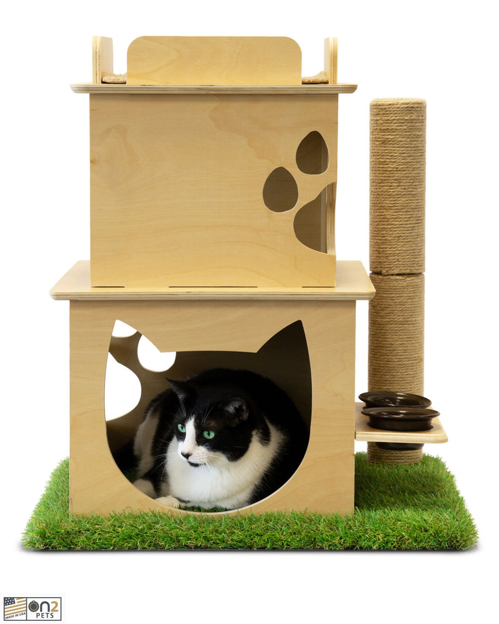 On2 Pets Cat Activity Loft W/scratching Post Modular Cat - Etsy