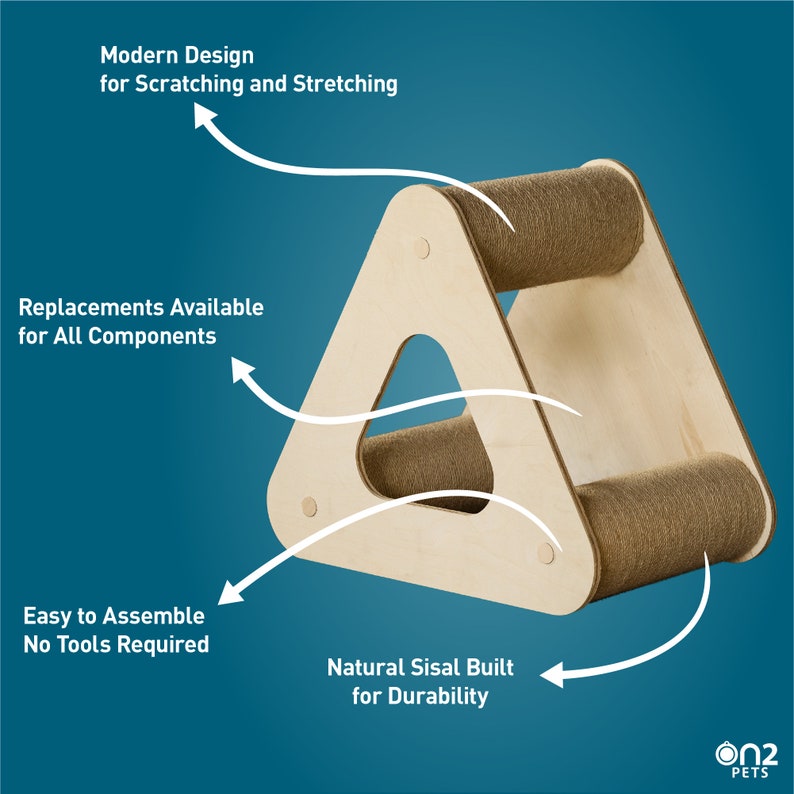 On2 Pets Cat Scratching Activity Pyramid Premium Sisal Cat - Etsy