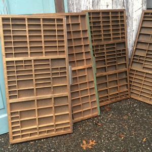 Antique Vintage PRINTERS Cabinet Type Set Letterpress Wood Wooden ...