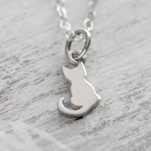 Animal Lover Necklace Cat Necklace Tiny Cat Necklace Gift - Etsy