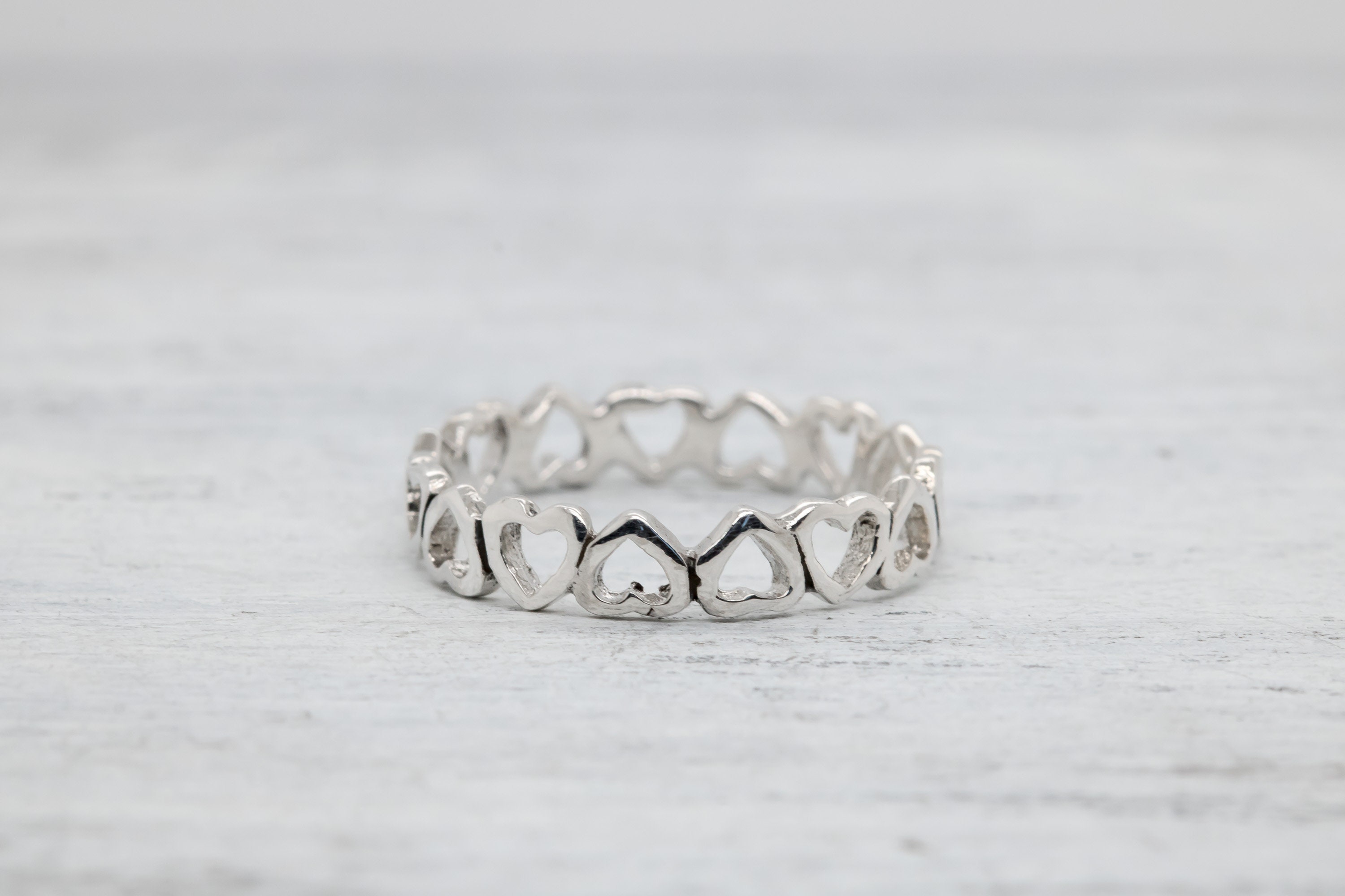 Sterling Silver Heart Ring Heart Ring For Women Open Heart | Etsy
