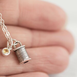 Sterling Silver Thread Spool Necklace: Quilter Seamstress Gift - Etsy