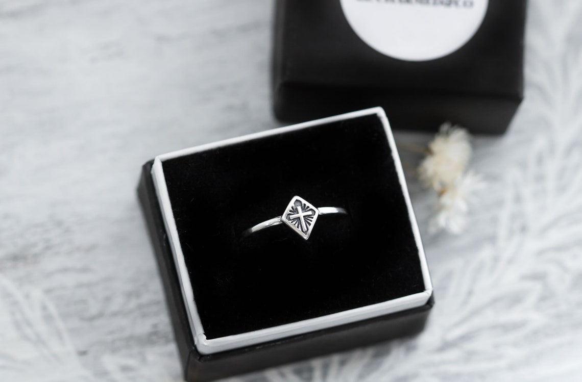 Sterling Silver Cross Ring christian Rings Sterling Silver - Etsy