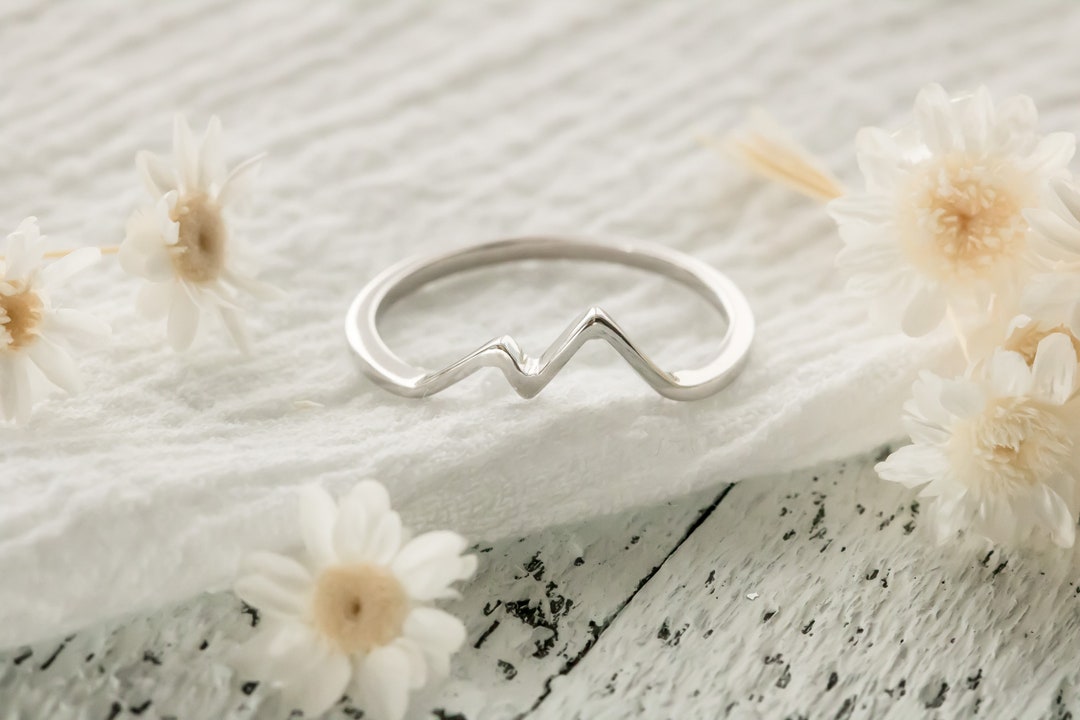 Sterling Silver Mountain Ring • Mountains Are Calling • Mountain Jewelry • Mountain Range Ring ...