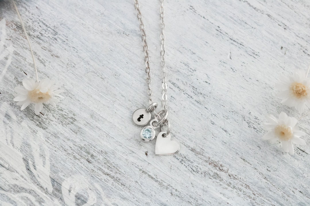 Sterling Silver Tiny Heart Charm • Tiny Heart Pendant • Gift for Flower ...