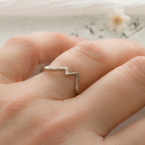 Sterling Silver Mountain Ring • Mountains Are Calling • Mountain Jewelry • Mountain Range Ring ...