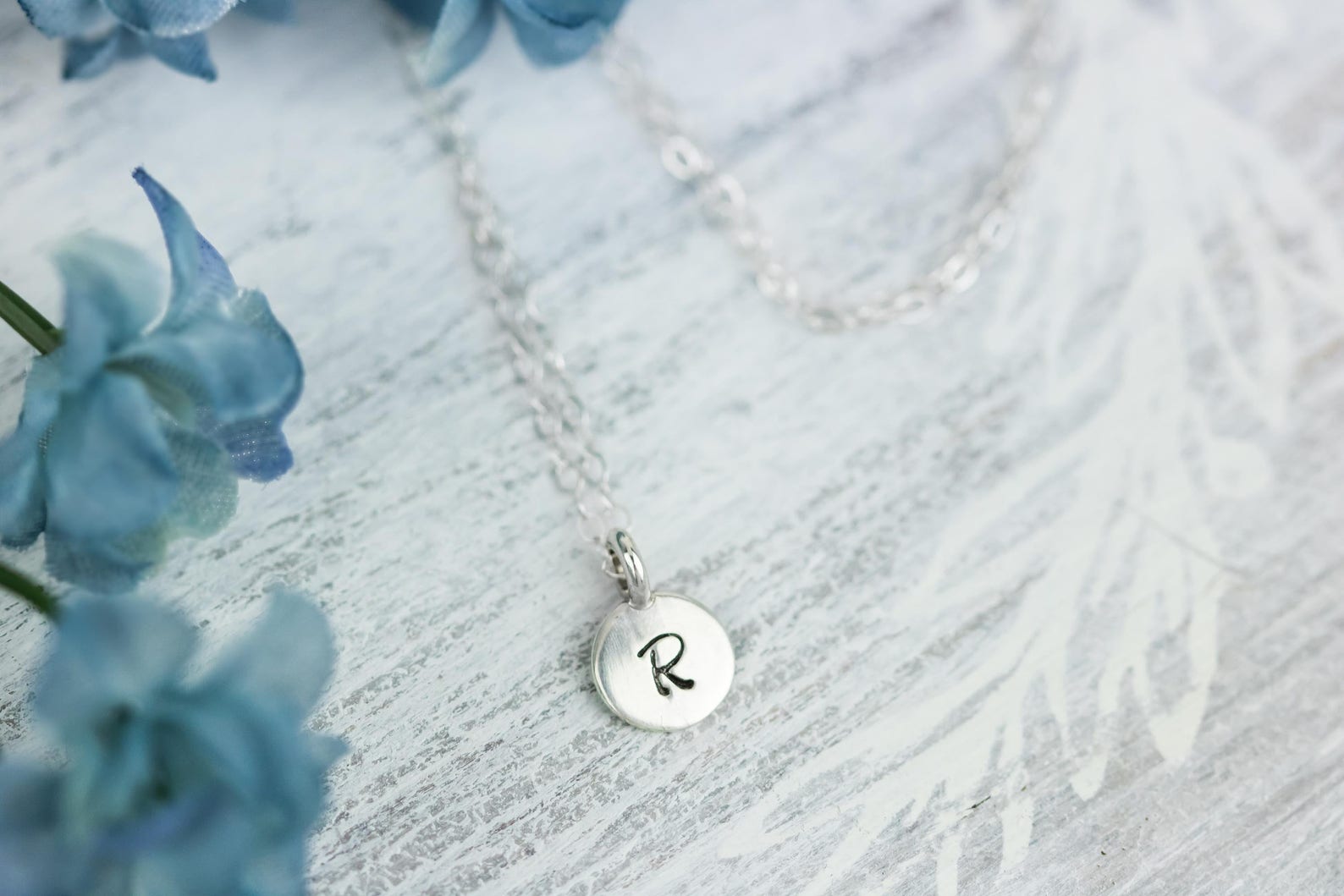 Sterling Silver Initial Charm Small Initial Charm Necklace - Etsy
