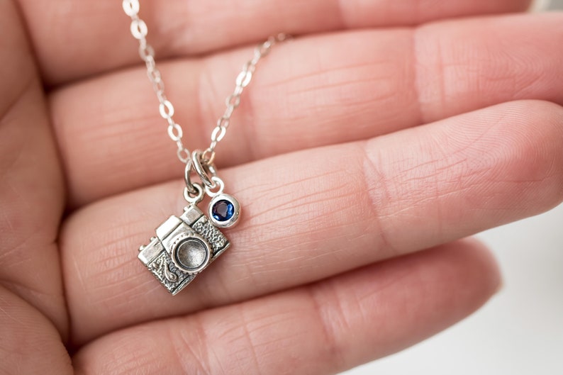 Sterling Silver Camera Charm Necklace Tiny Camera Necklace - Etsy