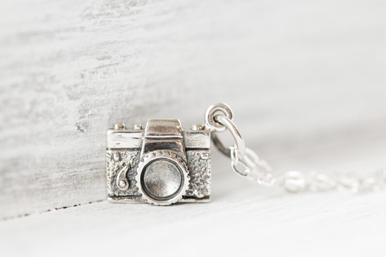 Sterling Silver Camera Charm Necklace Tiny Camera Necklace - Etsy