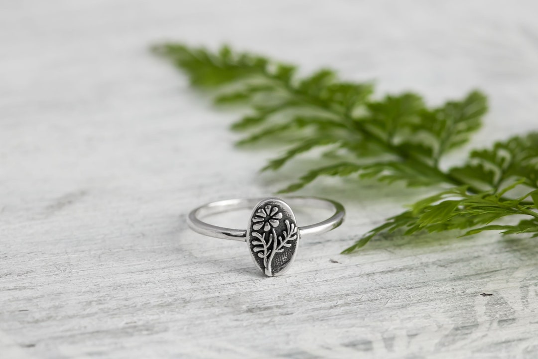 Sterling Silver Flower Ring for Women • Small Flower Ring • Vintage ...