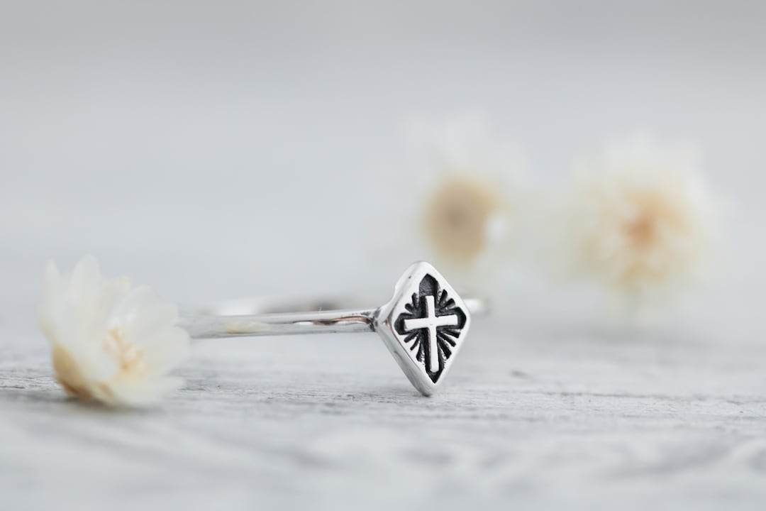 Sterling Silver Cross Ring •christian Rings • Sterling Silver Ring for ...