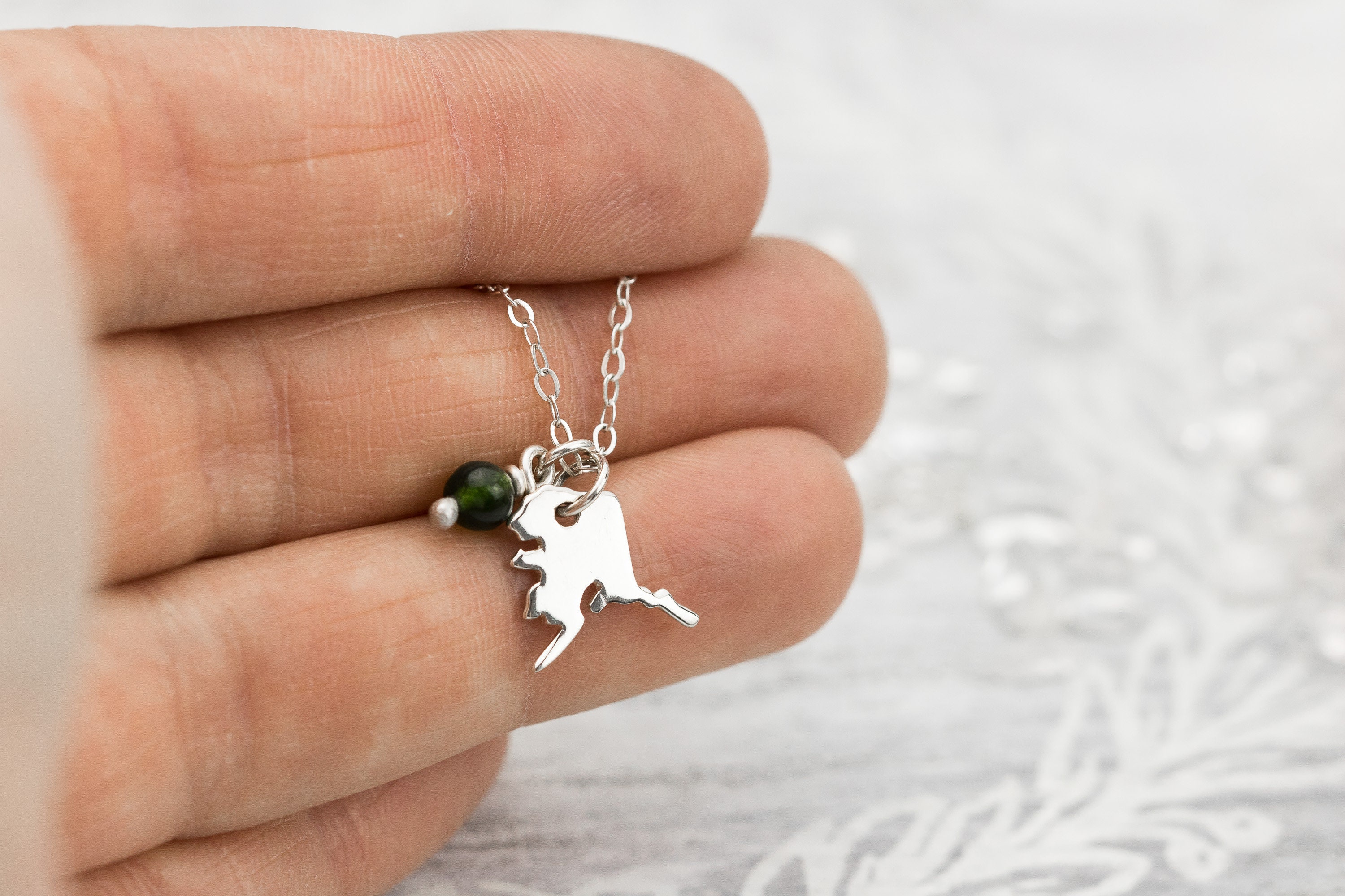 Sterling Silver Alaska Charm Necklace With Genuine Alaskan | Etsy