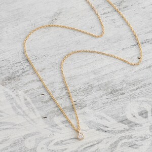 Tiny Diamond Necklace, 14k Solid Gold, Dainty Diamond Choker Necklace ...