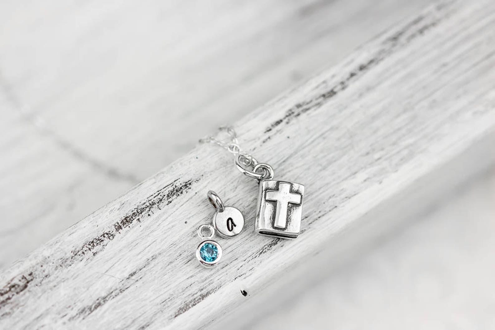 Sterling Silver Bible Necklace: Christian Baptism Gift - Etsy