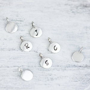 Sterling Silver Initial Charm Small Initial Charm Necklace - Etsy