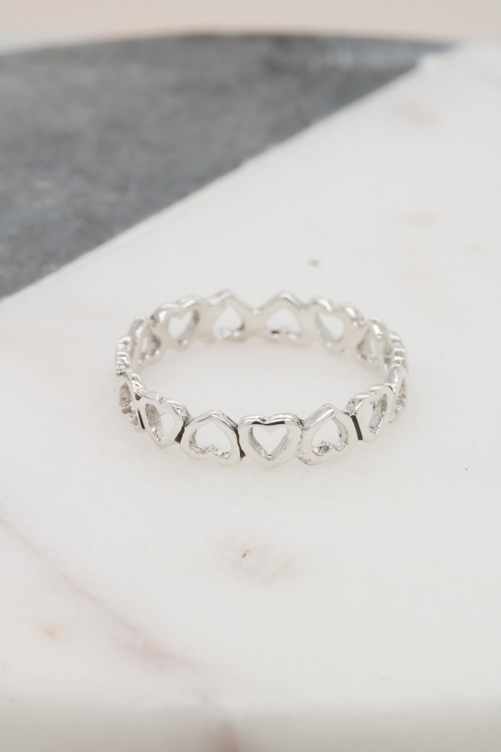 Sterling Silver Heart Ring Heart Ring For Women Open Heart | Etsy