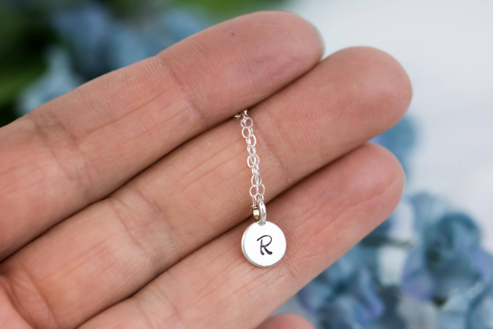 Sterling Silver Initial Charm Small Initial Charm Necklace - Etsy