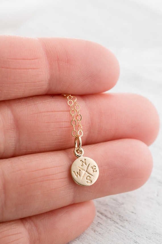 Gold Compass Necklace Graduation Necklace Travel Jewelry - Etsy