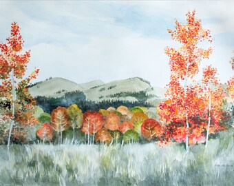 Fall watercolor | Etsy