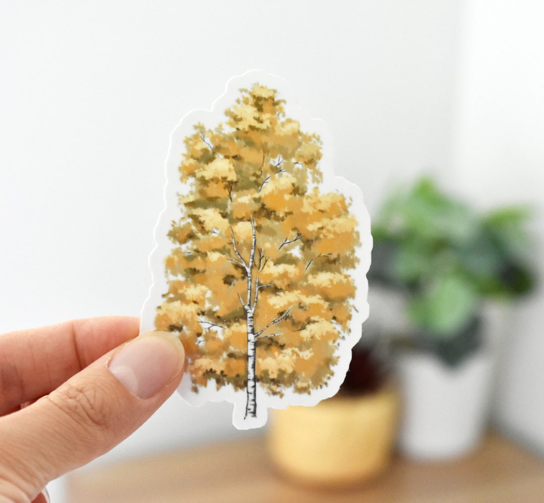 Birch Tree Waterproof Vinyl Sticker, Tree Sticker for Laptop, Water ...