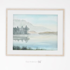 Lake Watercolor Painting, Nature Watercolor, Print From Original ...