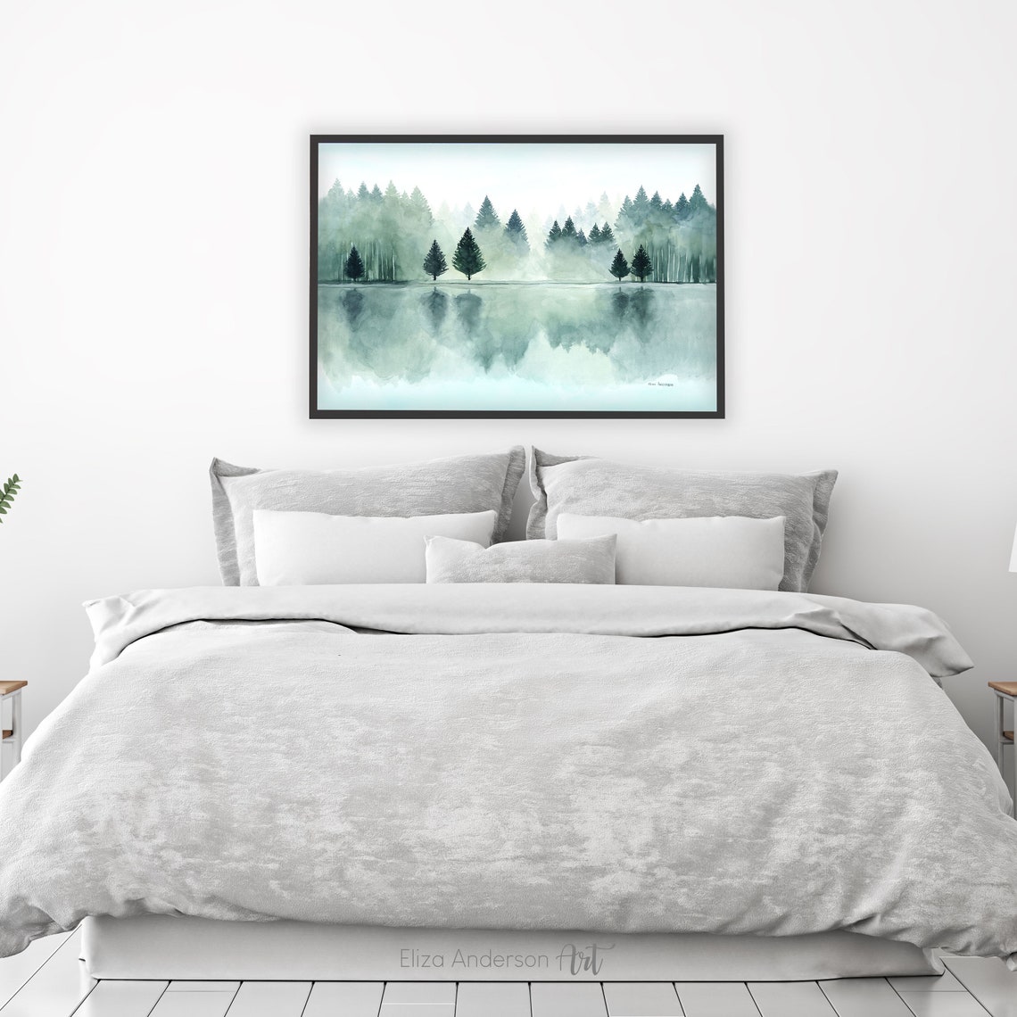 Lake Painting, Reflection Watercolor, Print From Original Watercolor ...