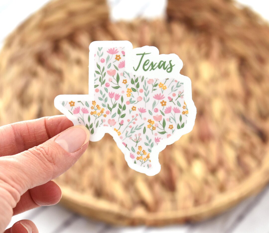 Texas Sticker, TX for Water Bottle, Laptops, Floral Texas Sticker ...