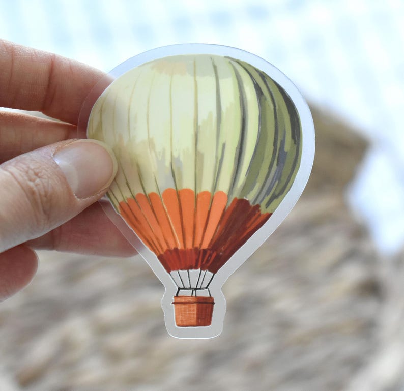 Hot Air Balloon Sticker, Clear Hot Balloon Decal for Water Bottle ...