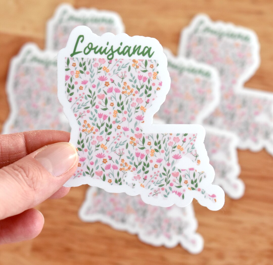 Louisiana Sticker, LA Sticker for Water Bottle, Laptops, Floral ...